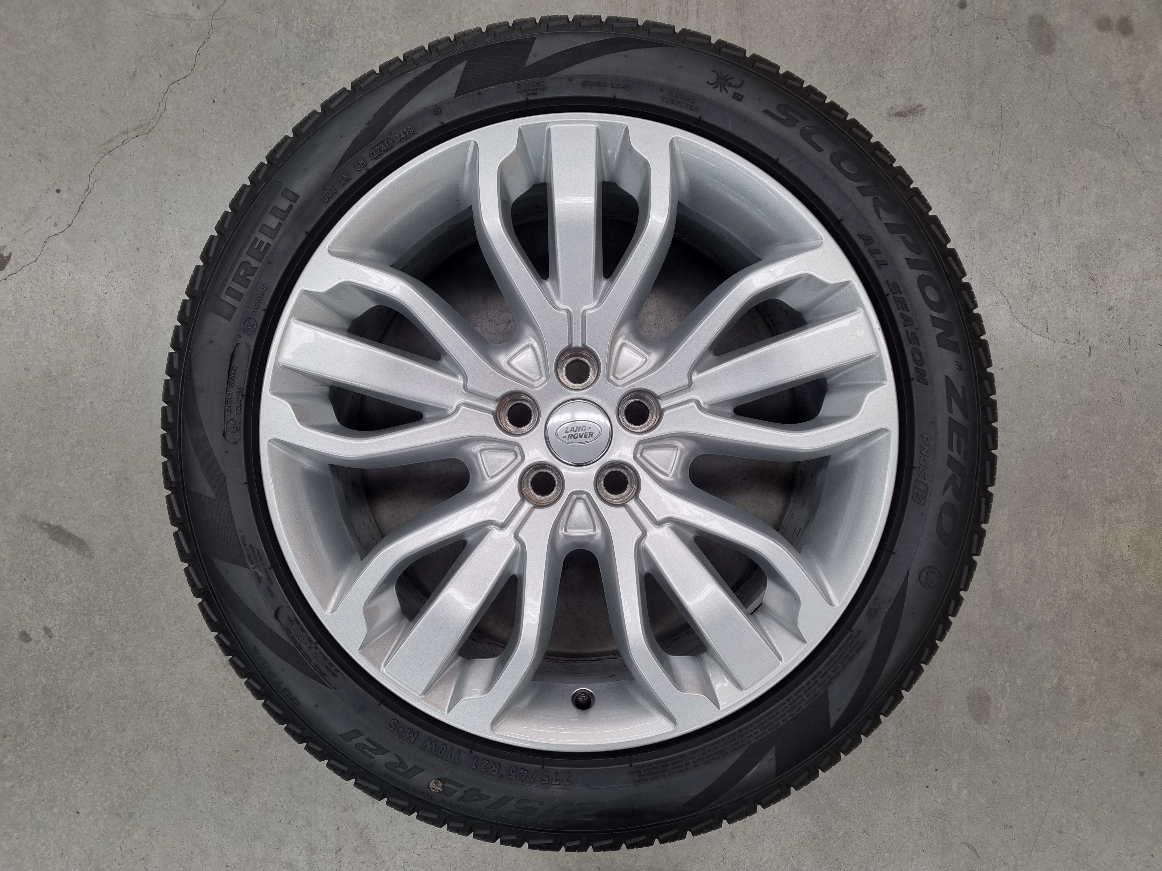 Genuine Range Rover Sport 21 Inch DK62 Silver Wheel and Tyre Single ...