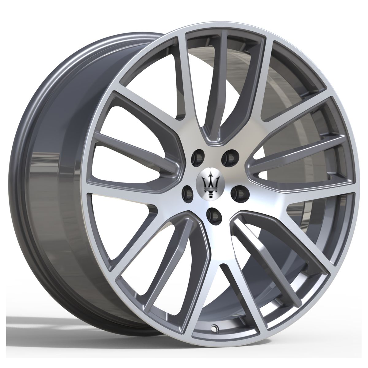 Forged MA1 OEM Plus 21 Inch Staggered Wheels Grey Machined - Maserati ...