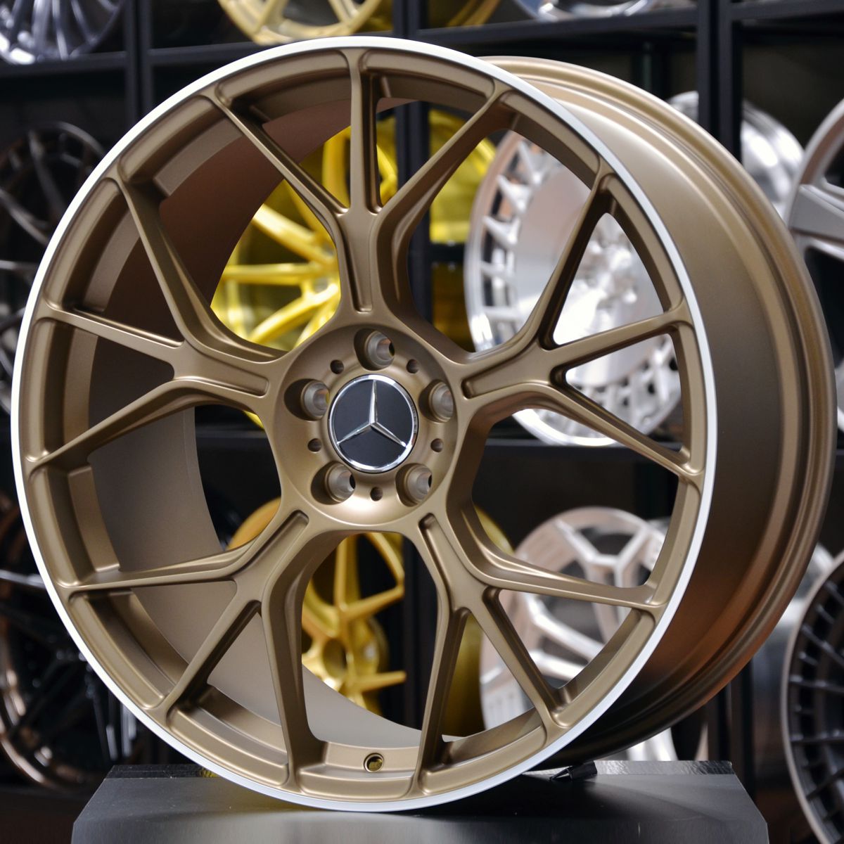 Forged MB165 Bronze Machined Lip 20 Inch Staggered Wheels - Mercedes C ...